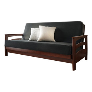 Galena Dark Cherry Futon Set With Merlin Mattress & Cover, Queen ...