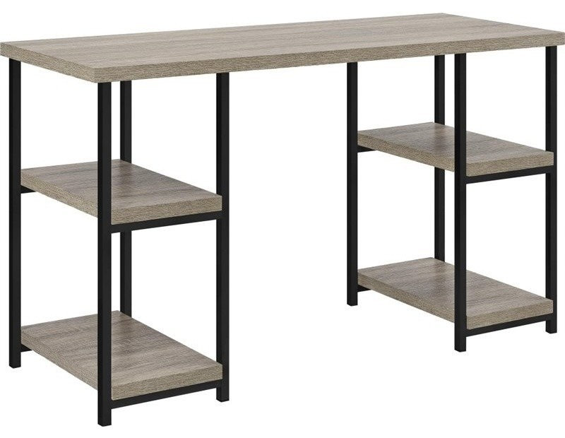 Altra Furniture Elmwood Double Pedestal Computer Desk in Distressed ...