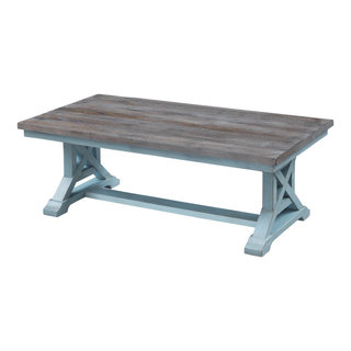 Bar Harbor Blue Cocktail Table - Farmhouse - Coffee Tables - by ...