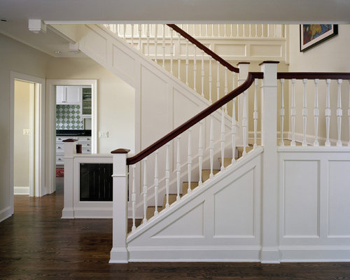 Enclosed Staircase Railing Home Design Ideas, Renovations & Photos