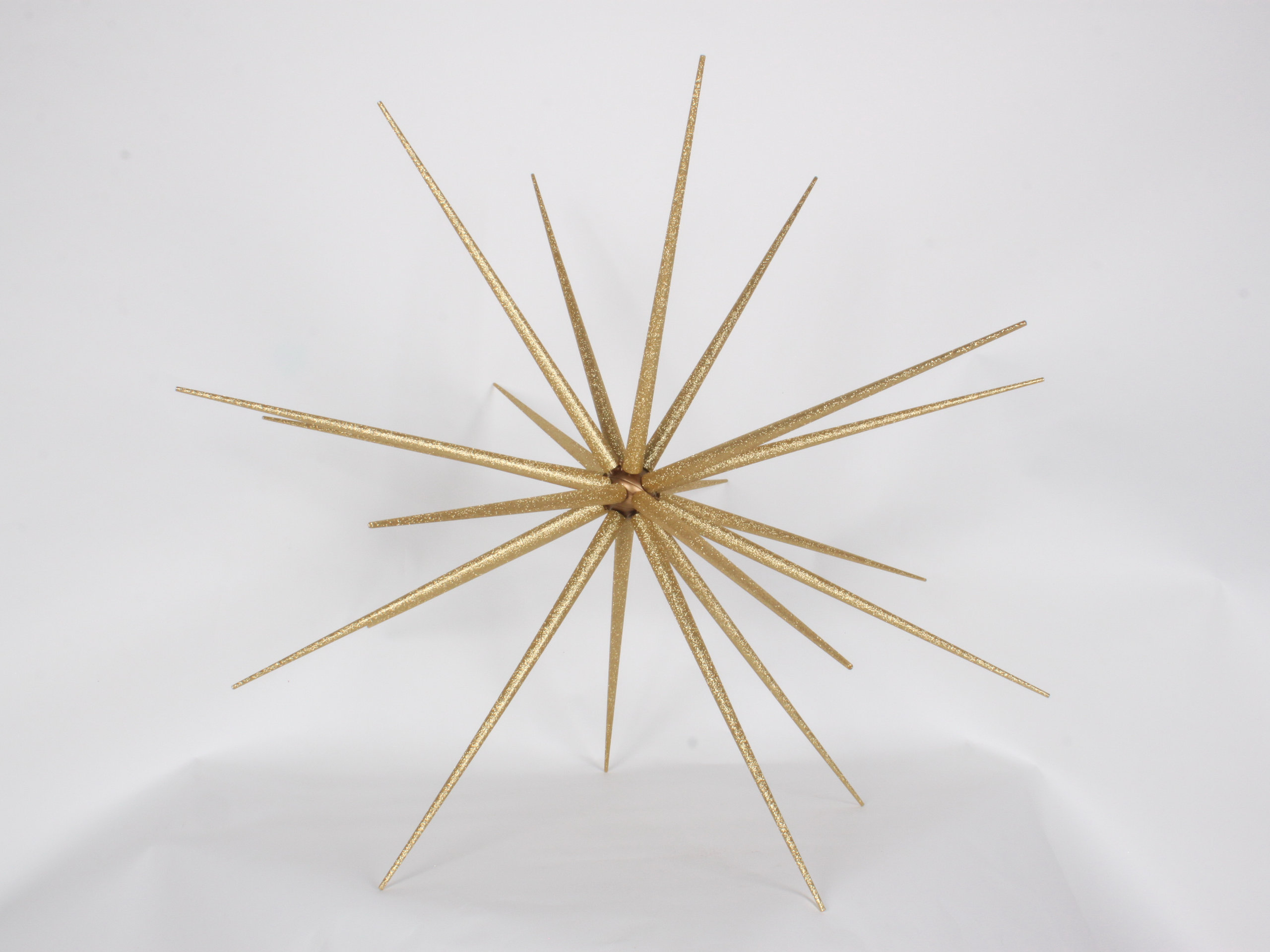 40" Starburst Ornament With Gold Glitter - Midcentury - Christmas ...