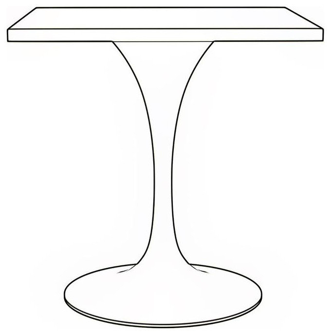 27 Square Dining Table, White Base with Laminated White Marbleized Top ...