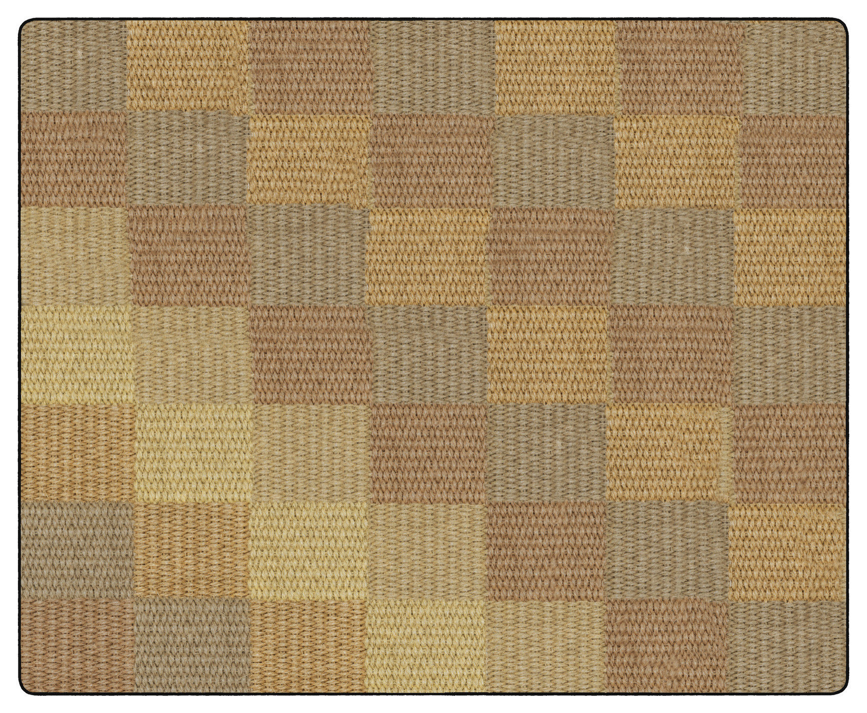 Flagship Carpets FA1010-58FS 10'6x13'2 Cozy BasketWeave Blocks/Natural ...