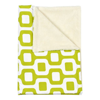 Contemporary Chartreuse & White Baby Blanket - Contemporary - Baby ...