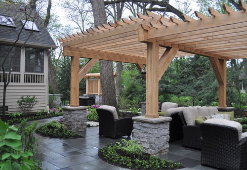 Bluestone Patios With Pergolas