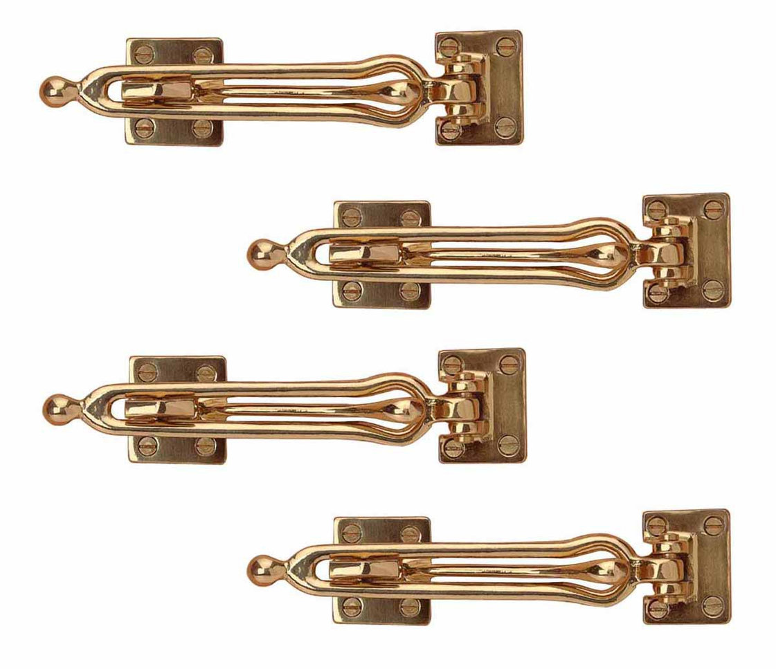 4 Swing Bar Security Door Lock Durable Door Guard Solid Brass Safety ...