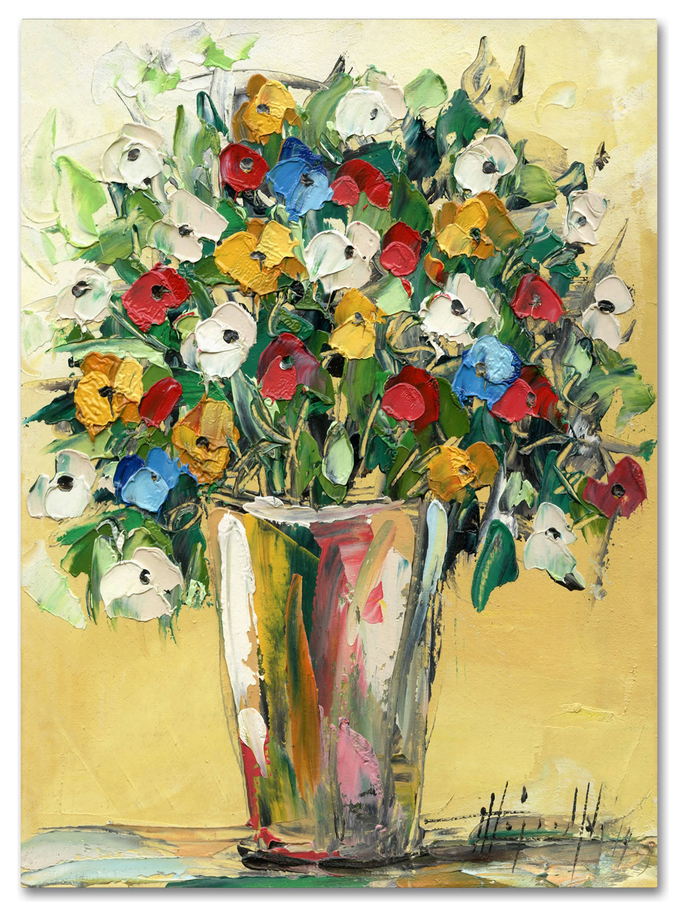 Hai Odelia 'Spring Flowers in a Vase 9' Canvas Art, 24x32 - Contemporary - Prints And Posters ...