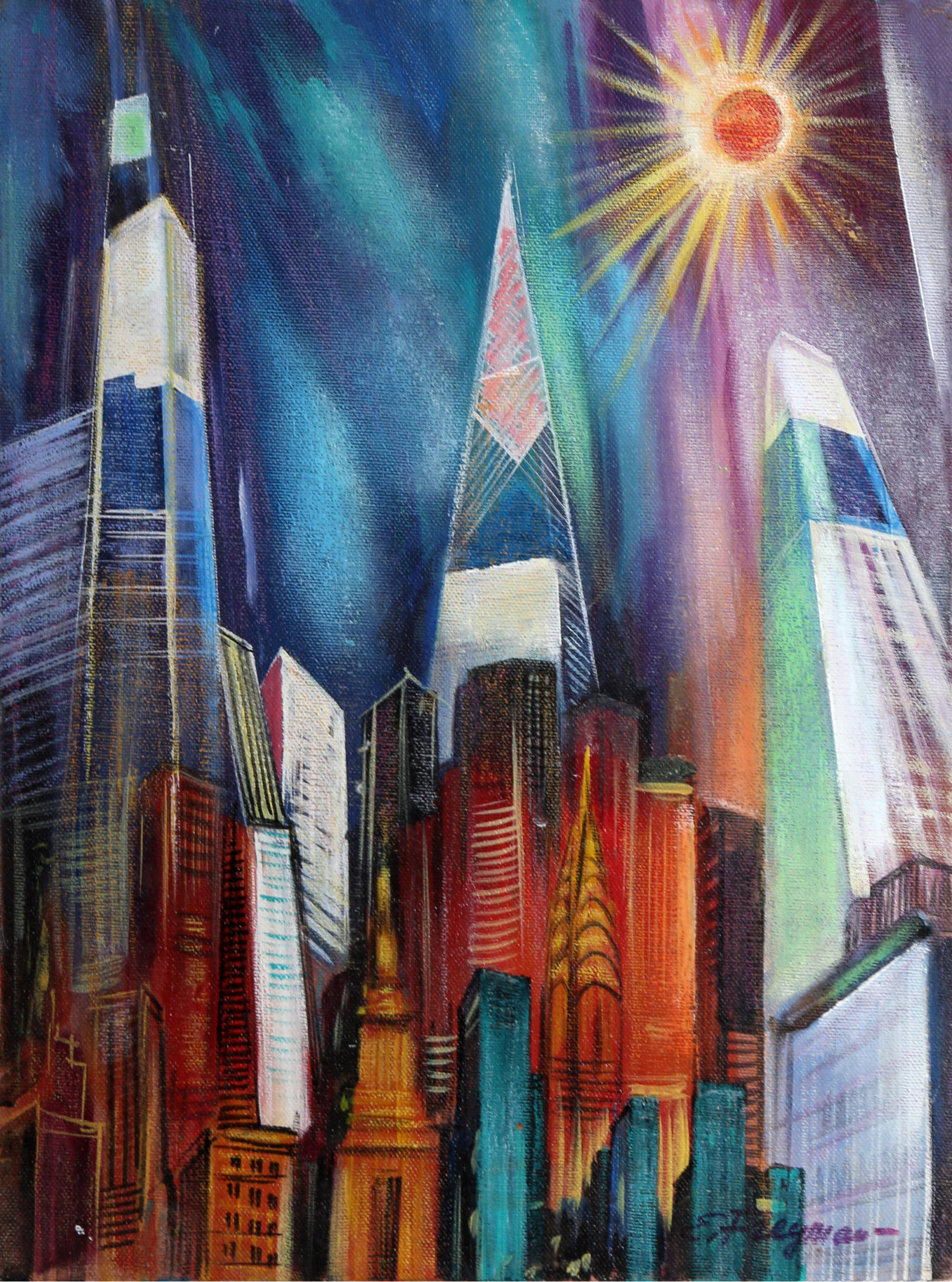 Big City Abstract, Erik Freyman, 48x36 - Contemporary - Paintings - by ...