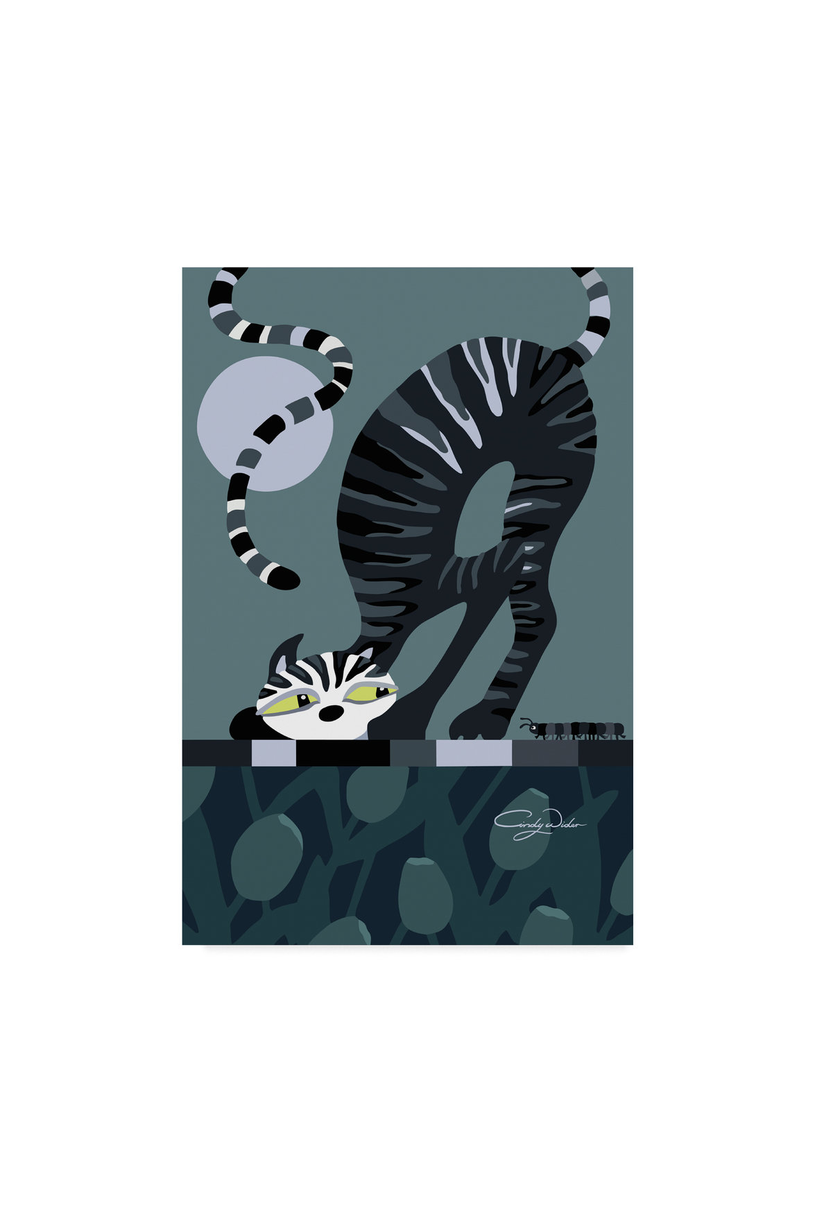 Cindy Wider 'Moonlight Cat' Canvas Art, 12"x19" - Contemporary - Prints ...
