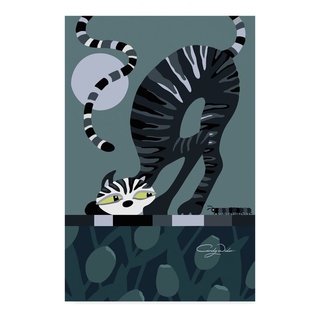 Cindy Wider 'Moonlight Cat' Canvas Art, 22"x32" - Contemporary - Prints ...