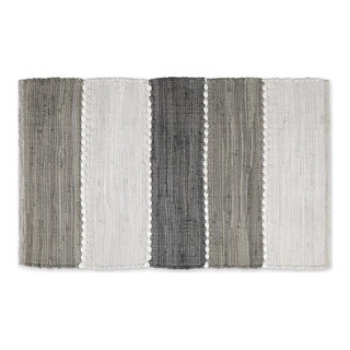 Stonewash Blue Slim Stripe Cotton Chindi Rug 2Ft 3Inx6Ft - Area Rugs ...