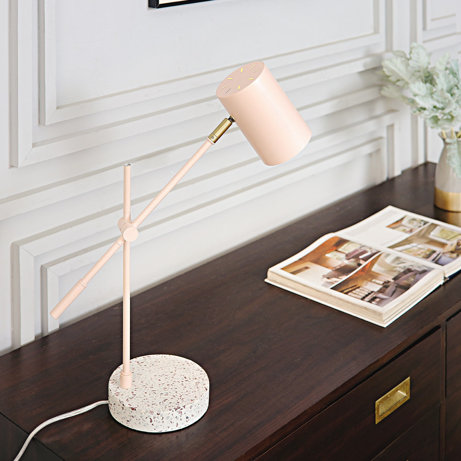 Pratt 18" Matte Pink Adjustable Balance Arm Desk Lamp - Contemporary ...