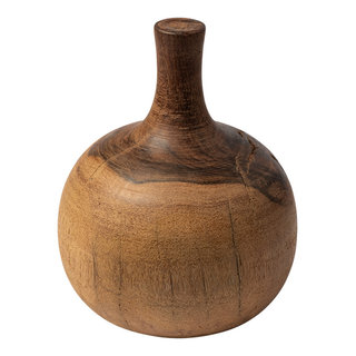 Afra Large Solid Wood Vase Shaped Decorative Object - Rustic ...