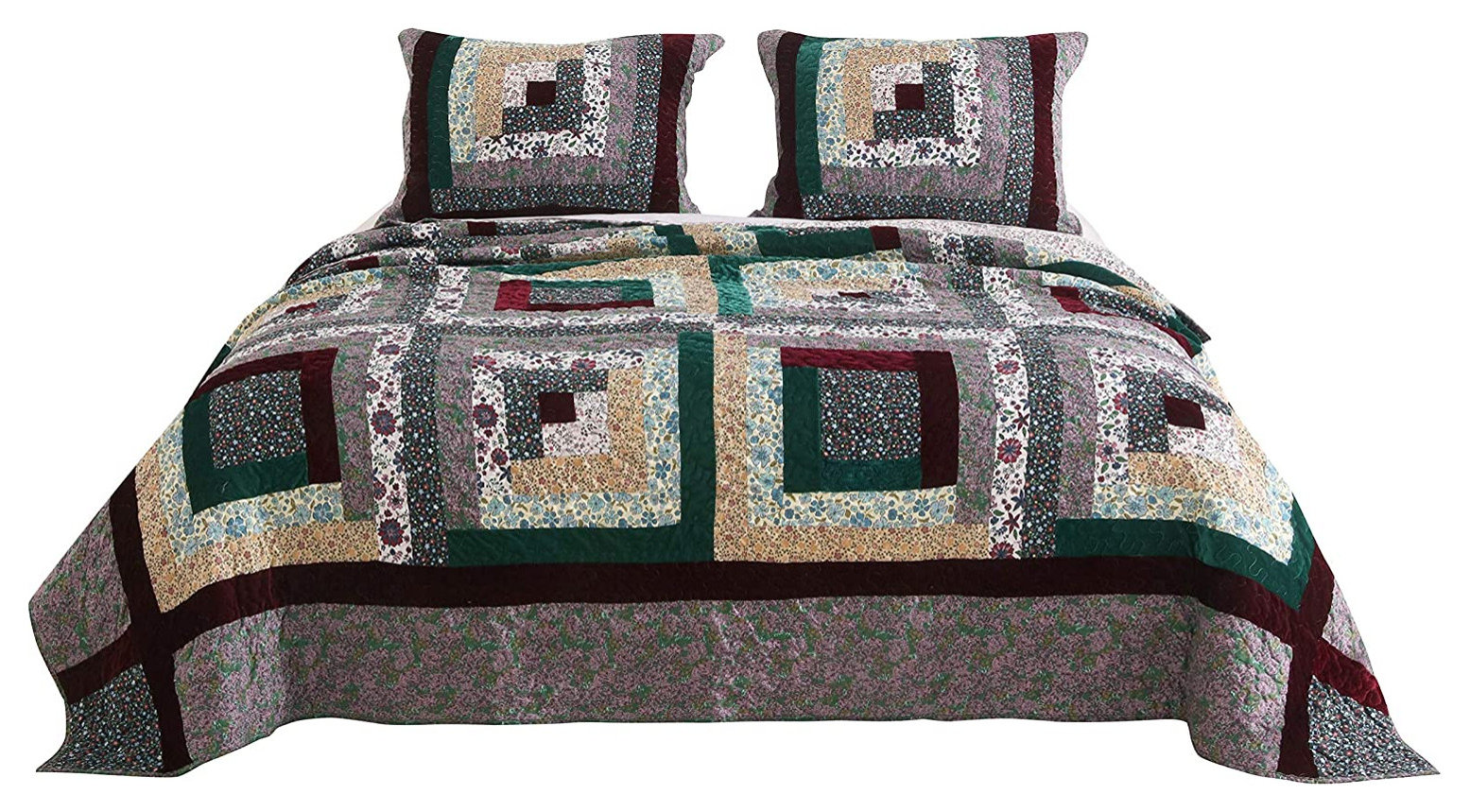 Greenland Home Fashions Pine Grove Quilt Set King Multi - Farmhouse - Quilts And Quilt Sets - by ...
