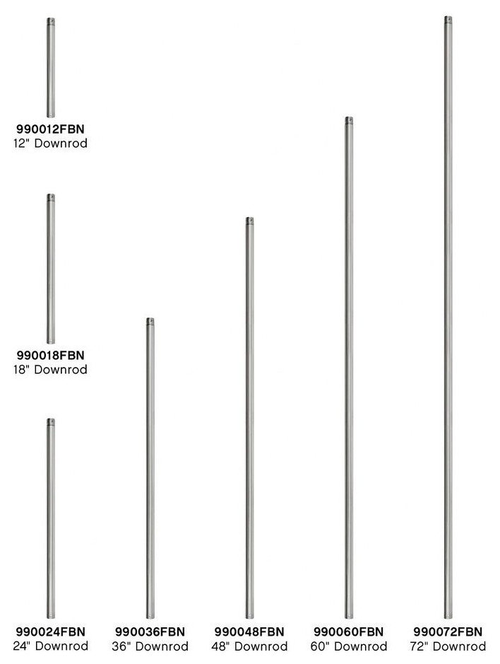 Ceiling Fan Downrod-24 Inch Down Rod Length-Brushed Nickel Finish ...