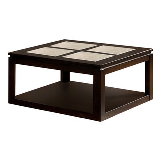Verona Contemporary Square Cocktail Table, Espresso - Transitional ...