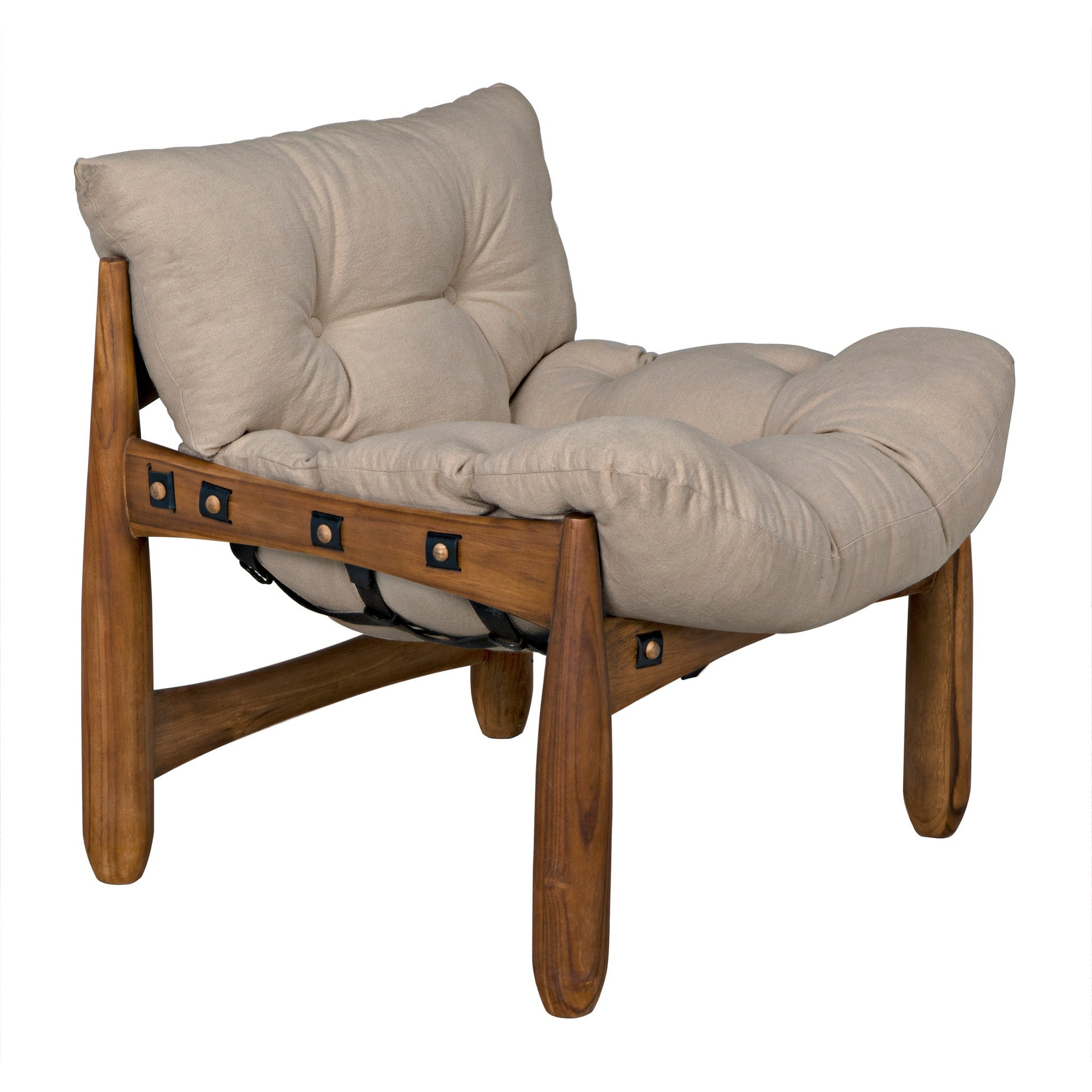 Dante Natural Wood Armless Chair with cFc Upholstery - Transitional ...