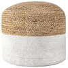 nuLOOM Liana Braided Two Tone Jute Pouf, Natural - Beach Style - Floor Pillows And Poufs - by ...