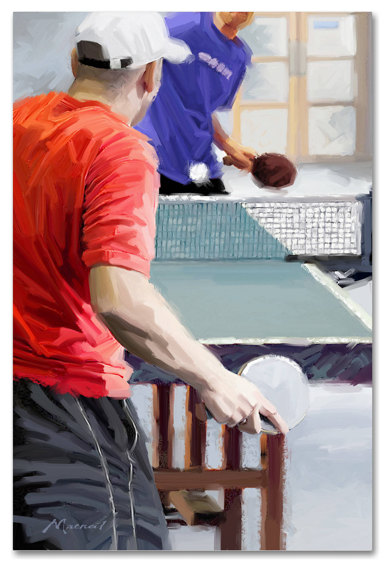 The Macneil Studio 'Table Tennis' Canvas Art, 16"x 24" - Contemporary ...