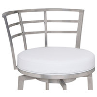 Viper White PU Upholstery Stool, Counter Height - Contemporary - Bar ...