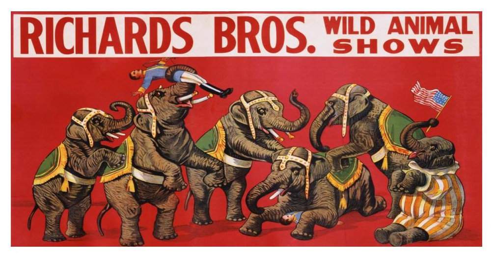 "Richards Bros. Wild Animal Shows, ca. 1925" Paper Print by Anonymous ...