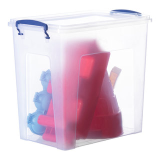 Extra Deep Clear Plastic Stackable Storage Bins With Lid, 20 qt., By ...