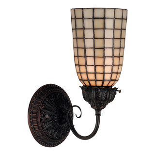 5 Wide Geometric Beige Wall Sconce - Craftsman - Wall Sconces - by ...