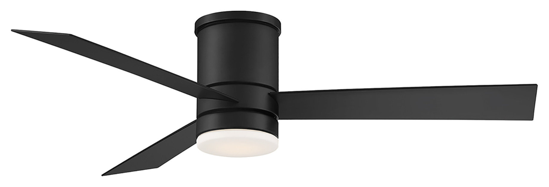 Axis 3-Blade Smart Flush Mount Ceiling Fan 52" Matte Black, 3500K LED ...