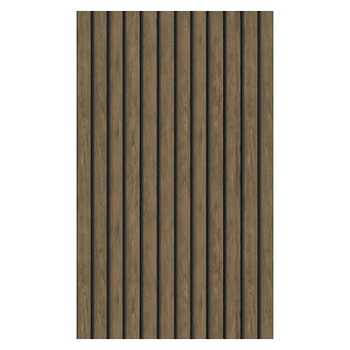 Oak Geometric Stripes Faux Wood Wallpaper, 57Sq.ft, Double Roll ...