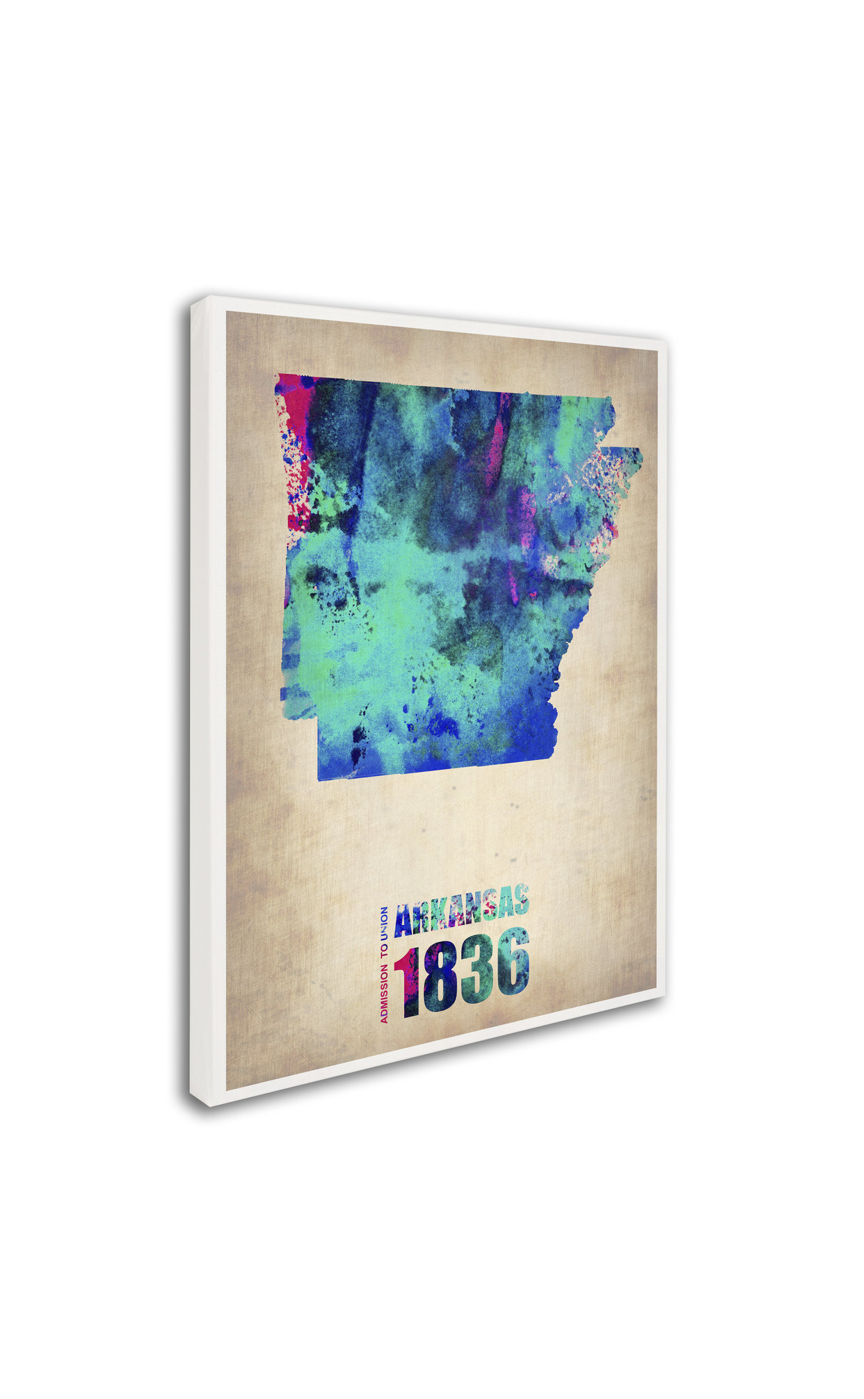 'Arkansas Watercolor Map' Canvas Art by Naxart, 18" x 24 ...