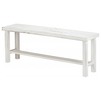 48" Rustic White Distressed Bench - Farmhouse - Accent And Storage Benches - by UStradeENT LLC ...