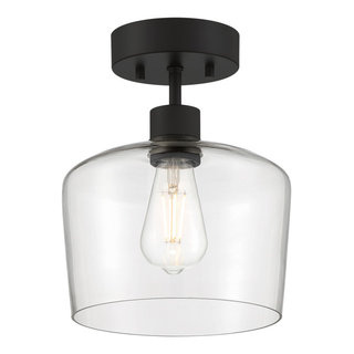 Port Nine Chardonnay LED Semi Flush Mount, Matte Black - Transitional ...