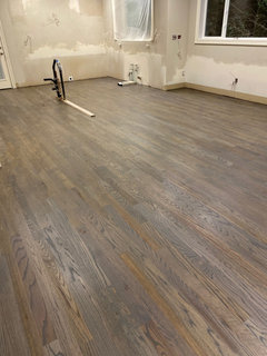 Red Oak Medium-Dark Stain with Grey Undertones