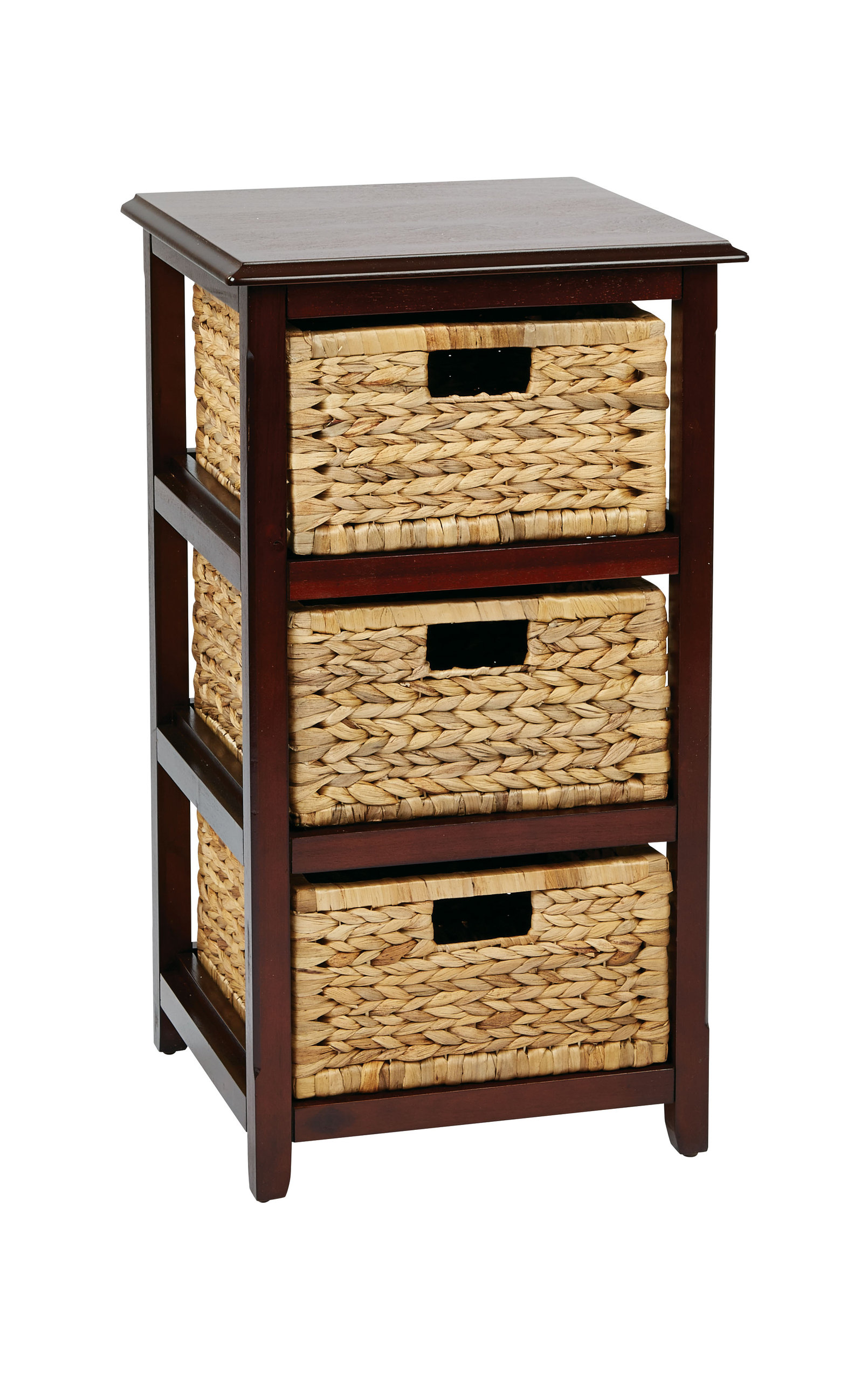 Seabrook Wood Two-Tier Storage Unit With Espresso Finish and Natural ...