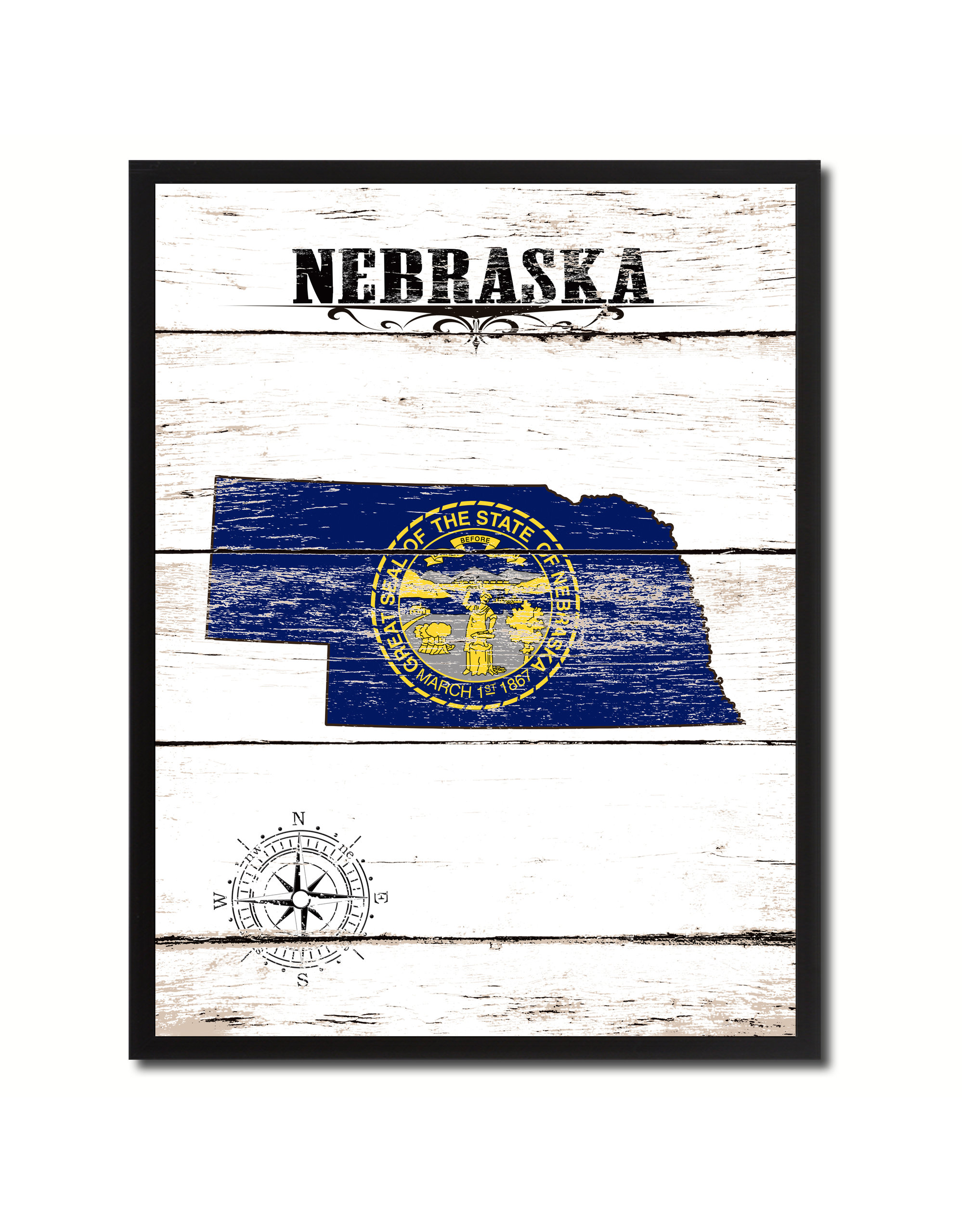 Nebraska State Flag Canvas, 28"x37", 28"x37" - Contemporary - Prints ...