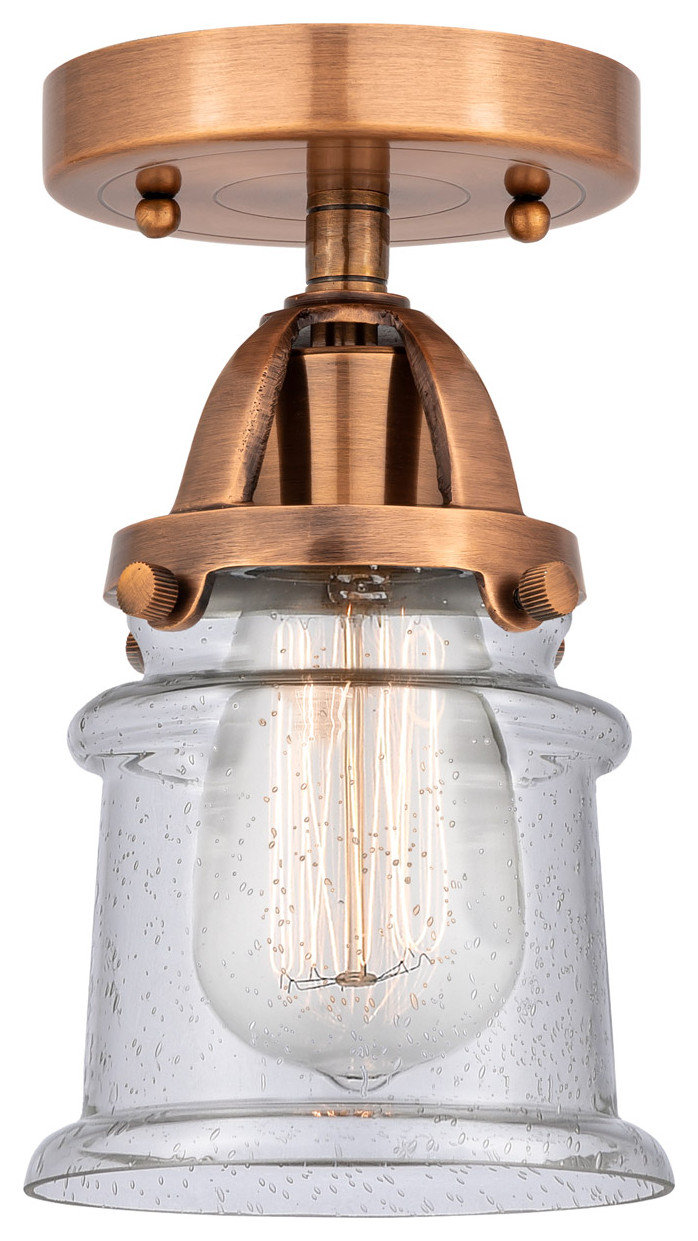 Nouveau 2 Small Canton 1 Light Semi-Flush Mount, Antique Copper, Seedy ...