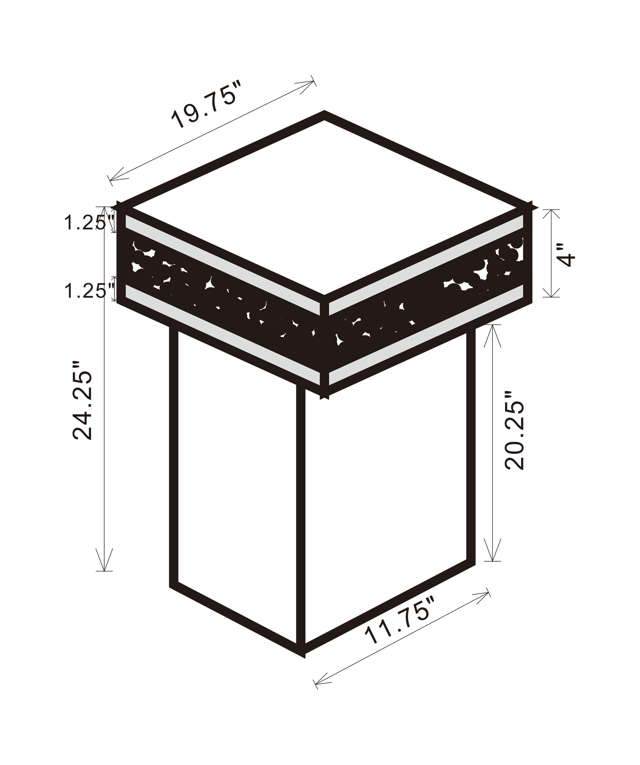 Elora Pedestal Square Top Accent Table Mirror - Contemporary - Side ...