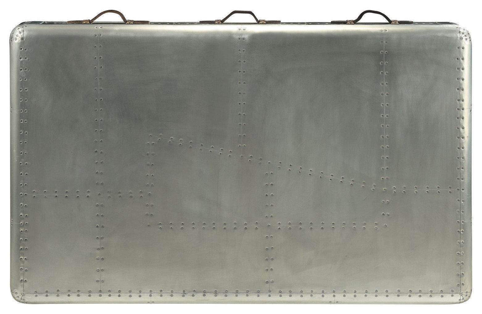 Industrial Aluminum Storage Coffee Table with 3 Drawers, Metallic ...