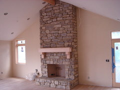 70's style fireplace