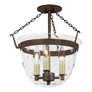Harris Small Semi Flush Classic Bell Lantern - Transitional - Flush ...