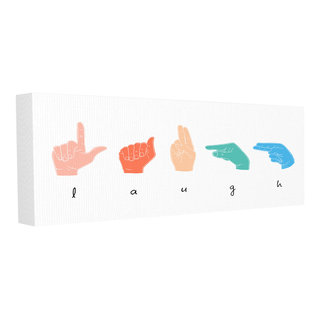 Sign Language Laugh H and s Design, 13"x30" - Contemporary - Prints And ...