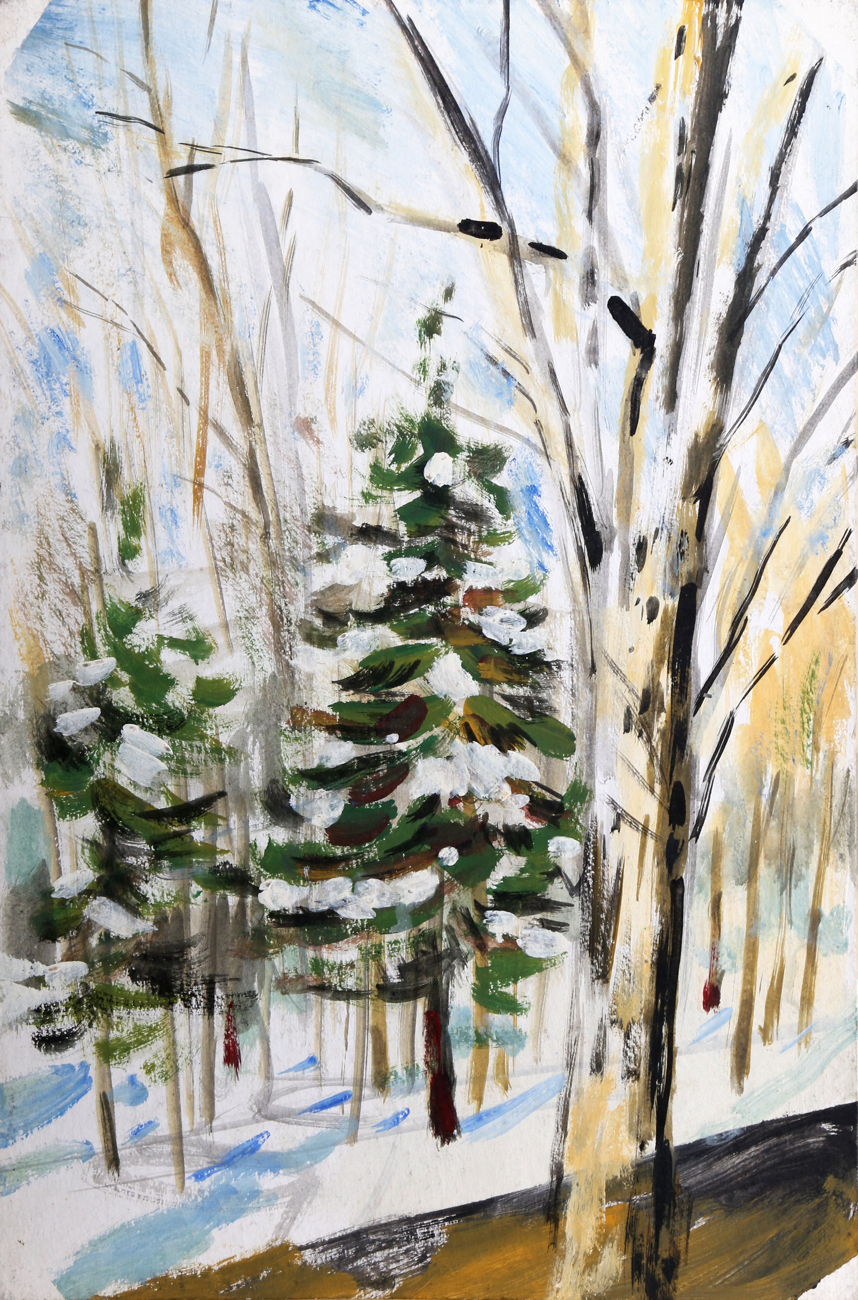 Winter Woods Landscape, Erik Freyman, 10.75x16 - Contemporary ...