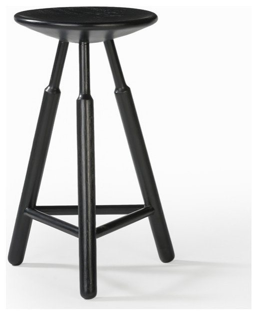 Dowel Solid Oak Counter Stool - Midcentury - Bar Stools And Counter ...