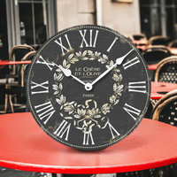 Vintage-Style French Bistro Clock, 12 Inch Diameter - Traditional ...