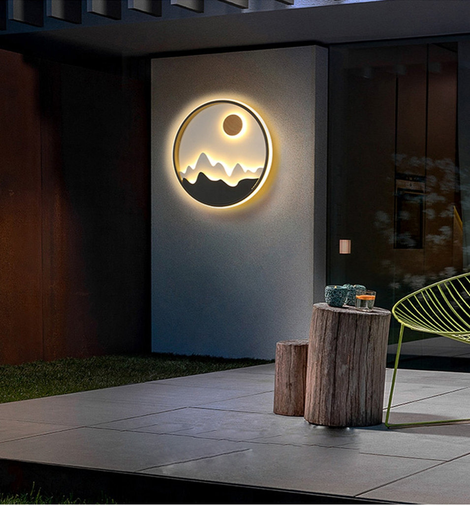 Modern Round Outdoor Aluminum Wall Lamps For Garden Porch, Courtyard ...