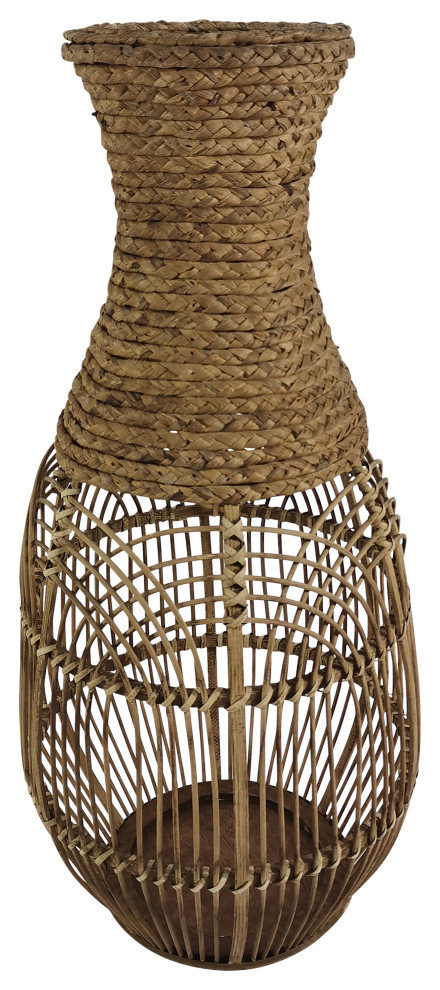 22" Wicker Vase, Brown - Tropical - Vases - by GwG Outlet | Houzz