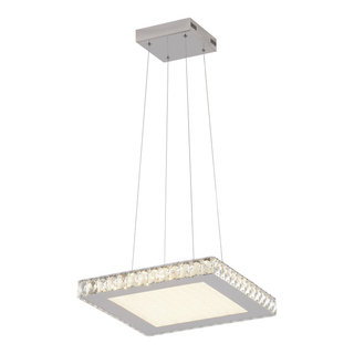 Square Clear Crystal LED Light With Stainless Steel Frame ...