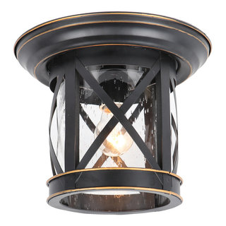 1 Light Outdoor Ceiling Mounted Lighting - Traditional - Outdoor Flush ...