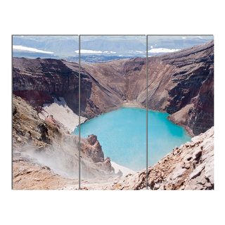 Crater of Volcano Goreliy, Landscape Canvas Wall Art, 36x28, 3 Panels ...
