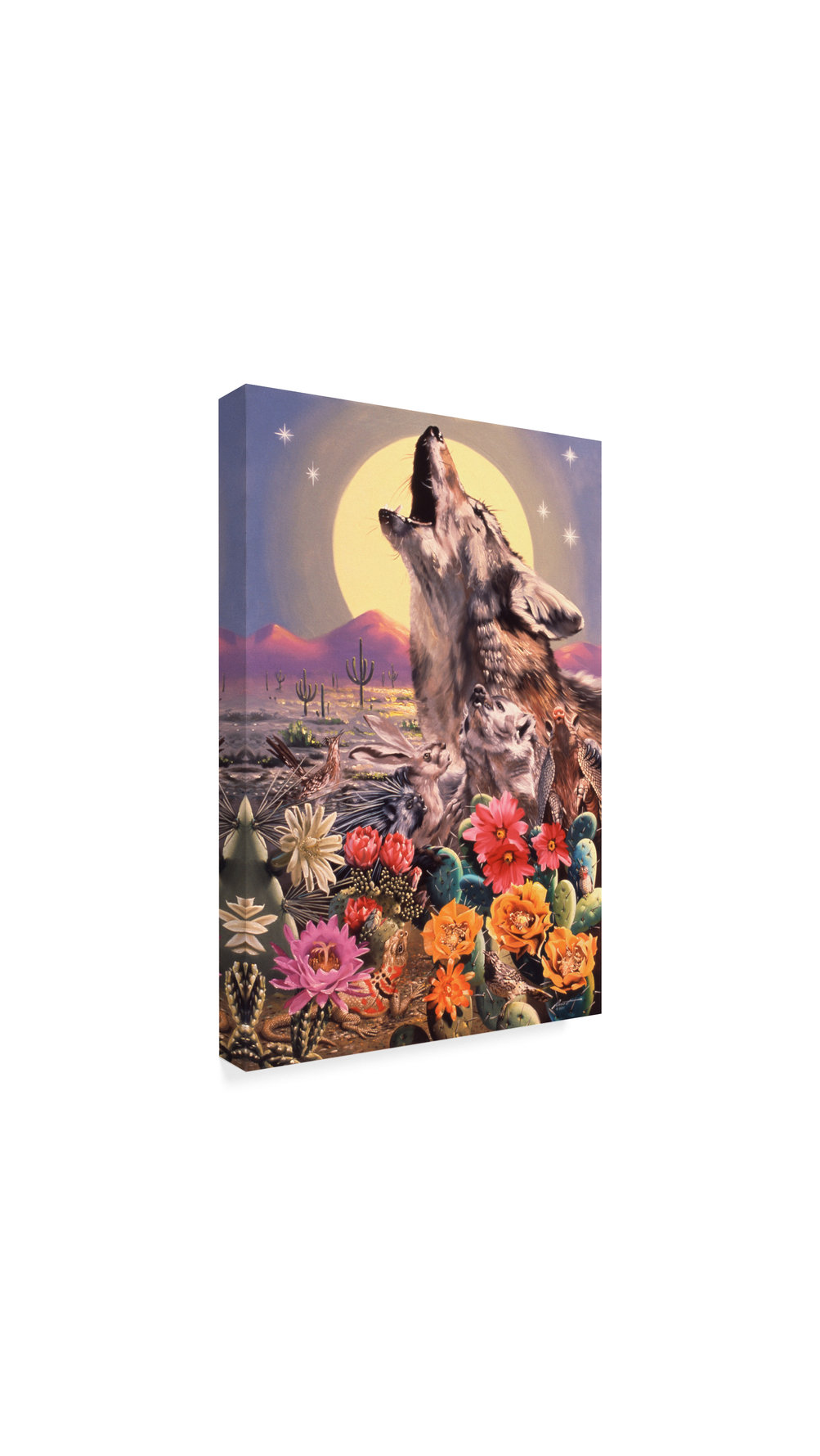 "Coyote" by D. Rusty Rust, Canvas Art, 12"x19" - Rustic - Prints And ...